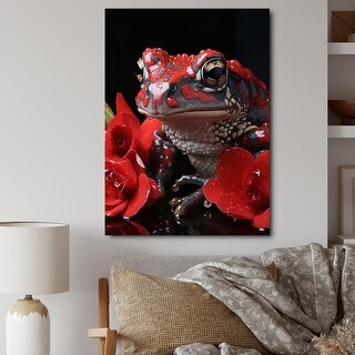 Designart "Red Frog Portrait" Frogs & Toads Wall Art Living Room - Bed ...